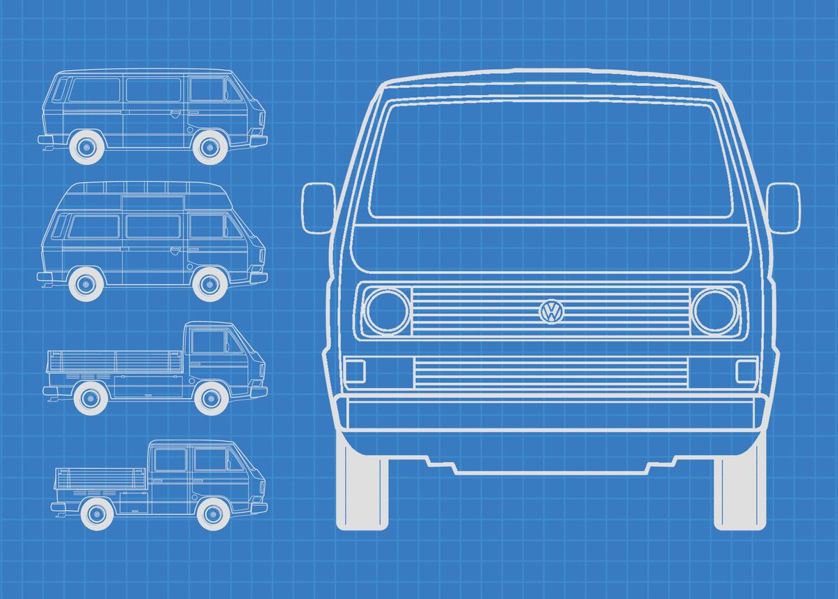 'VW Type 2 T3 Collection' Poster by Aleksandras Palivonas | Displate
