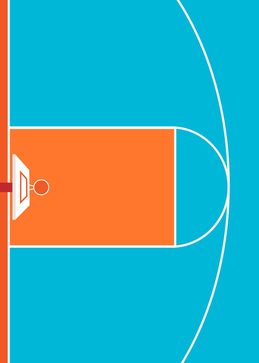 'Basketball - Blue court' Poster by Marcelo Vieira | Displate