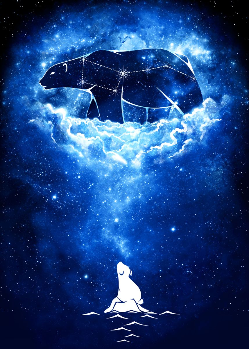 'Starry Frozen Sky' Poster, picture, metal print, paint by Venetia ...