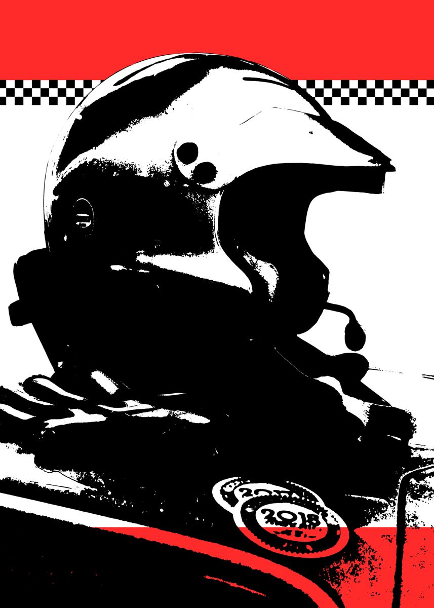 'The Racing Helmet' Poster, picture, metal print, paint by David B ...