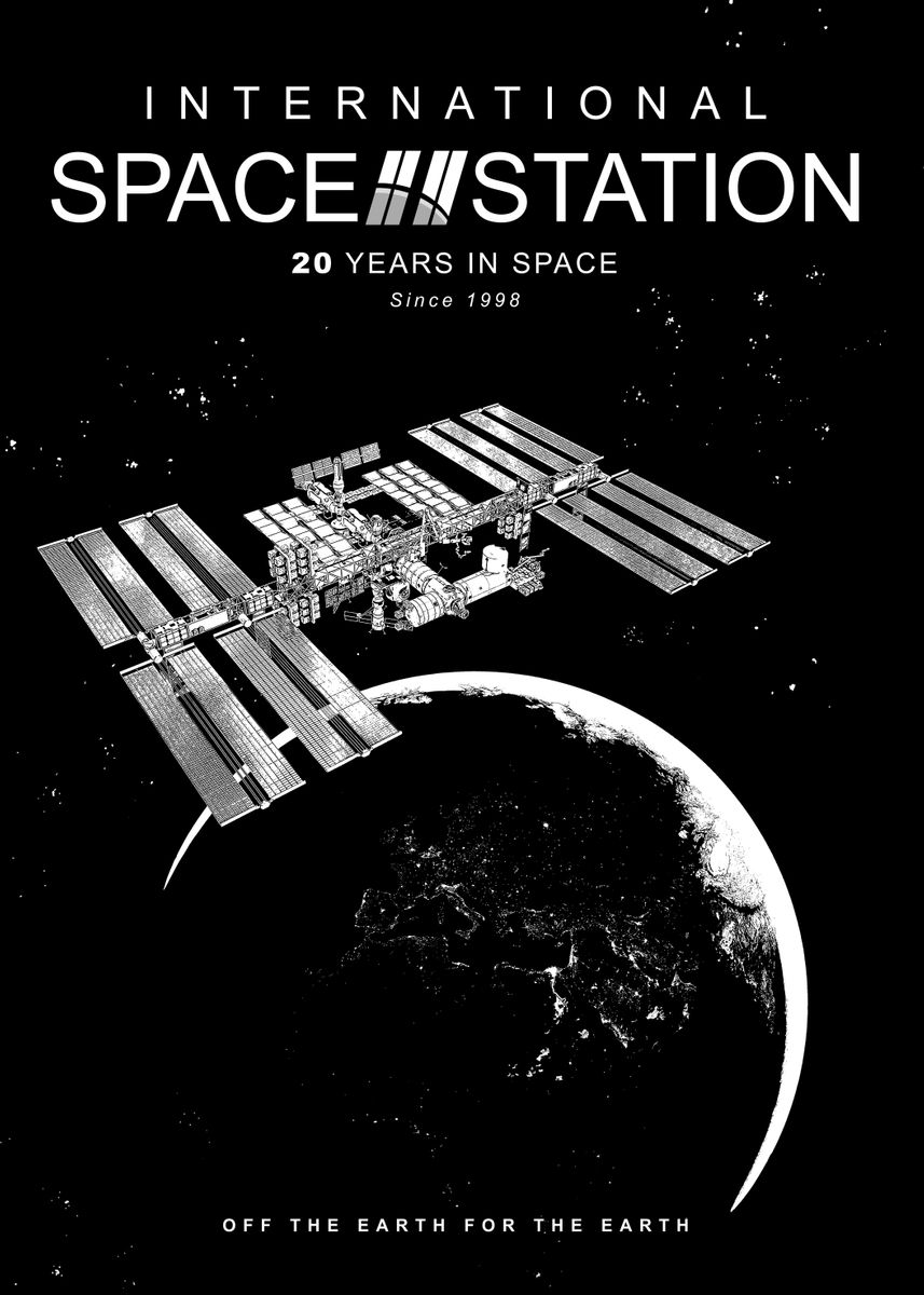 'ISS Space Station' Poster, picture, metal print, paint by Carlos ...
