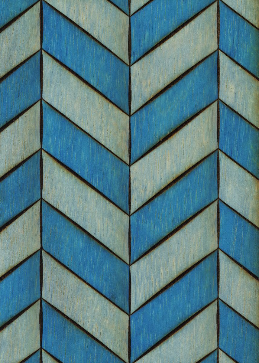 'Blue Herringbone' Poster by Kathryn Ferguson | Displate