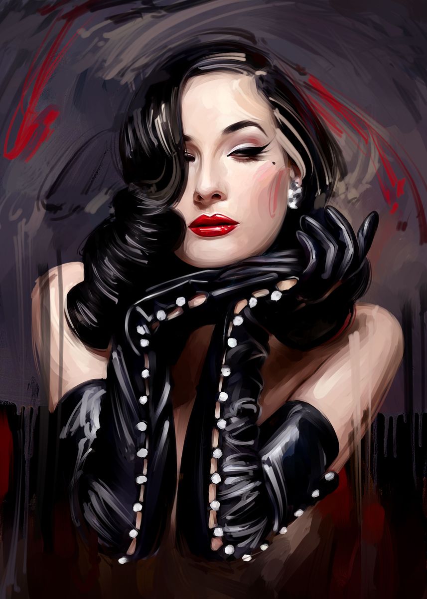 'Dita Von Teese' Poster, picture, metal print, paint by Dmitry Belov ...