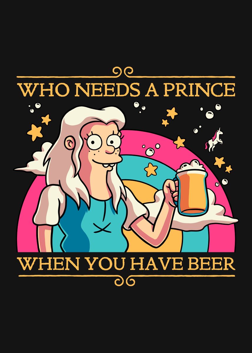 'Beer Princess Bean Funny' Poster, picture, metal print, paint by ...
