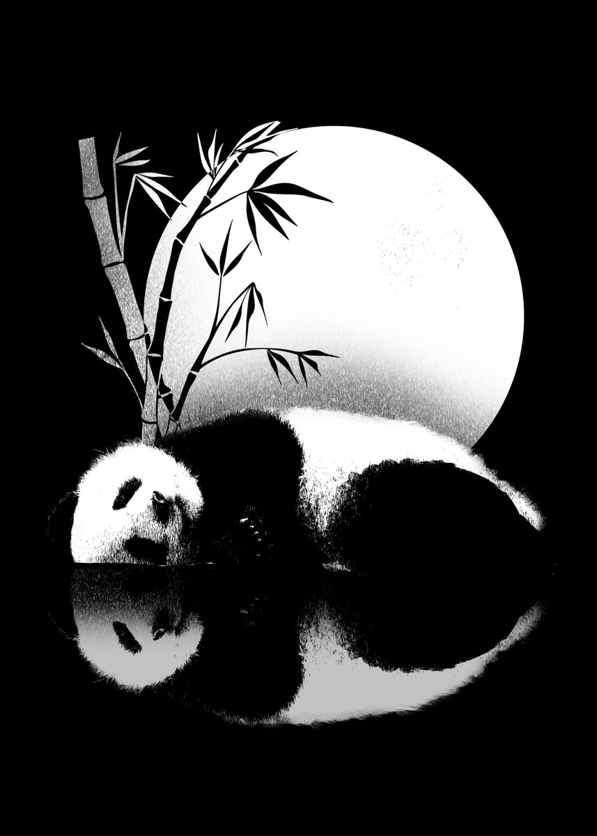 'Panda reflection ' Poster, picture, metal print, paint by joey carpio ...