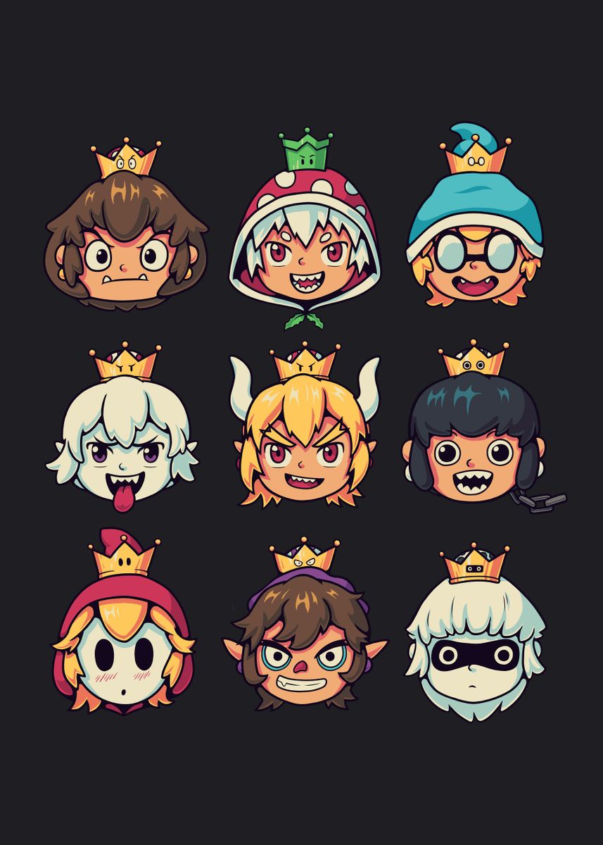 'Super Mario Bros Waifus' Poster, picture, metal print, paint by Paloma ...