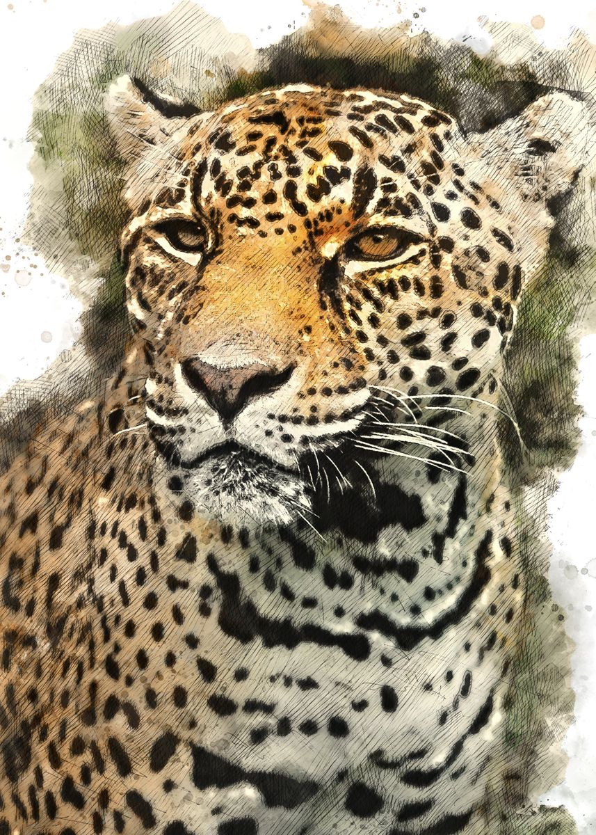 'Watercolour Leopard' Poster by Fanfreak | Displate