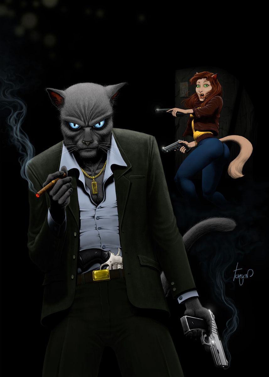 'Killer Cat' Poster, picture, metal print, paint by Paulo Tomson | Displate