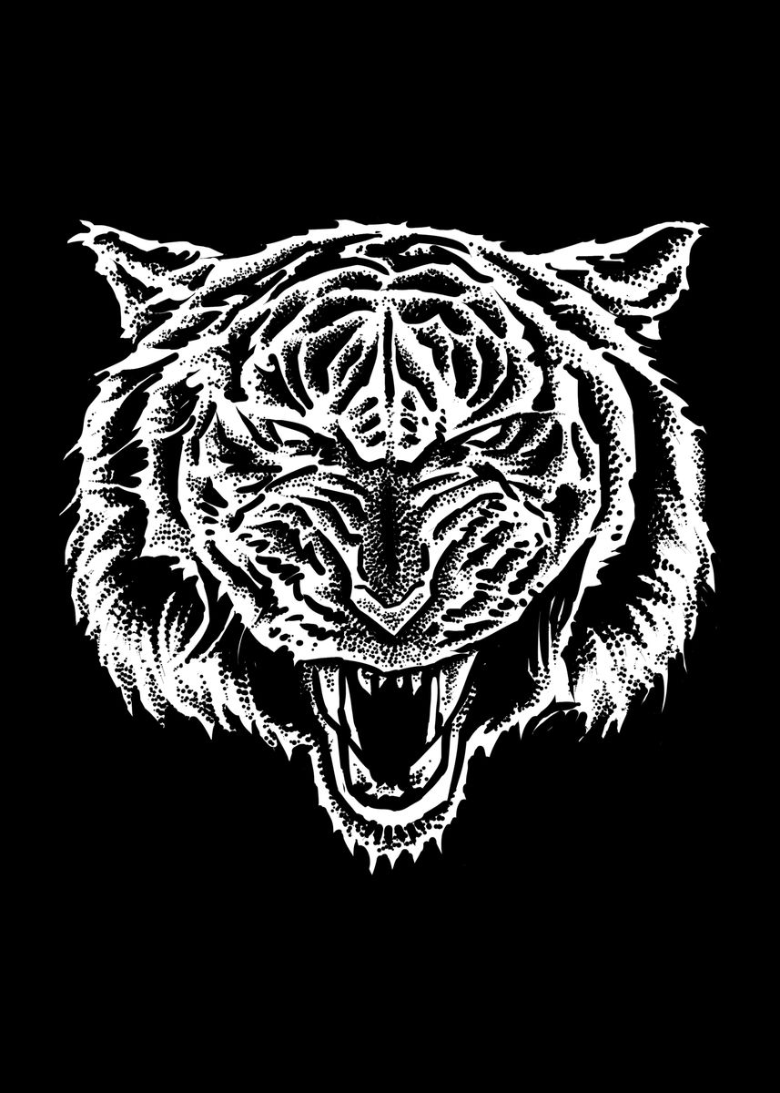 'Angry Tiger' Poster, picture, metal print, paint by design by ...