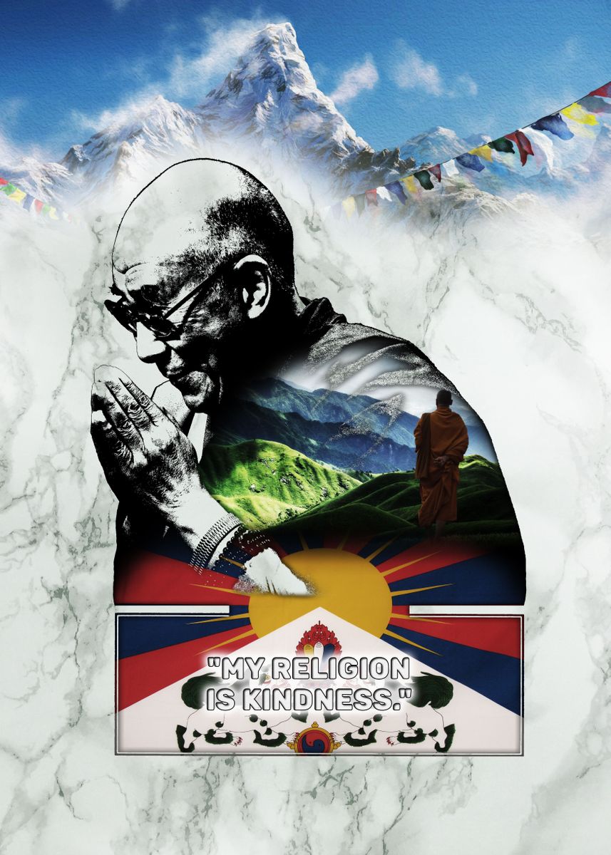 'Dalai Lama' Poster, picture, metal print, paint by Titusmage art ...