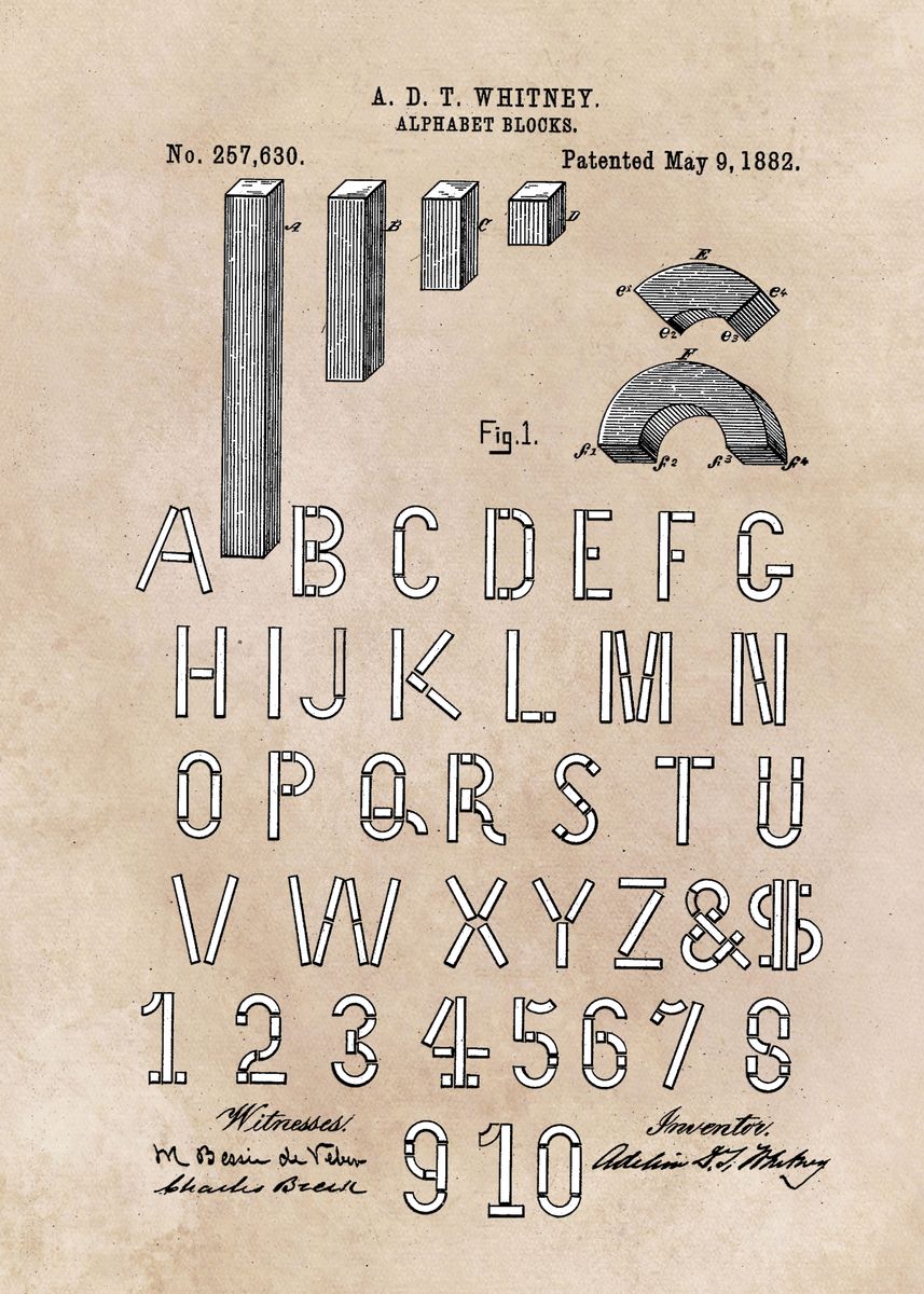 'patent Whitney Alphabet bl' Poster by JBJart Justyna Jaszke | Displate