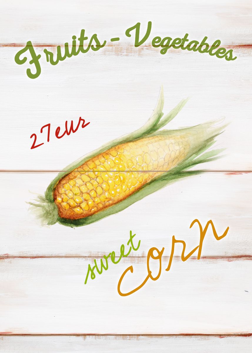 'Corn' Poster, picture, metal print, paint by Edward Karczmarski | Displate
