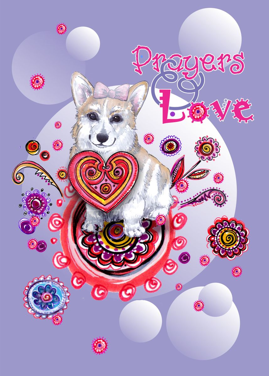 'dogs prayers' Poster, picture, metal print, paint by Heide-Marie von ...
