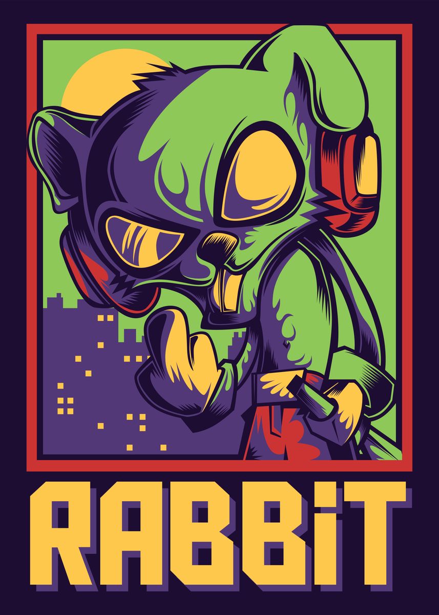 'Gangsta Rabbit' Poster, picture, metal print, paint by Ruslan ...
