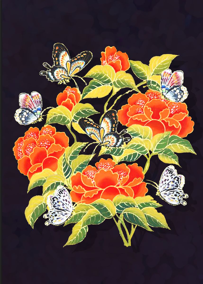 'Butterfly Art and Floral' Poster by Nicholas Joseph Lim | Displate