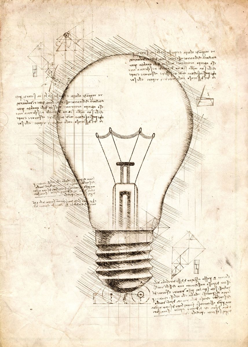 'Light Bulb' Poster, picture, metal print, paint by Cornel Vlad | Displate