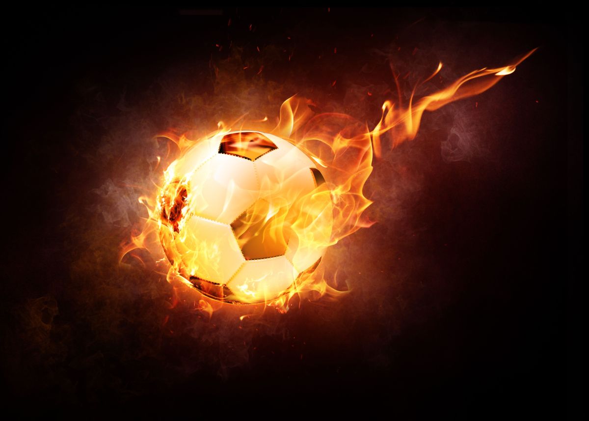 'Burning Football' Poster by Andreas Schär | Displate