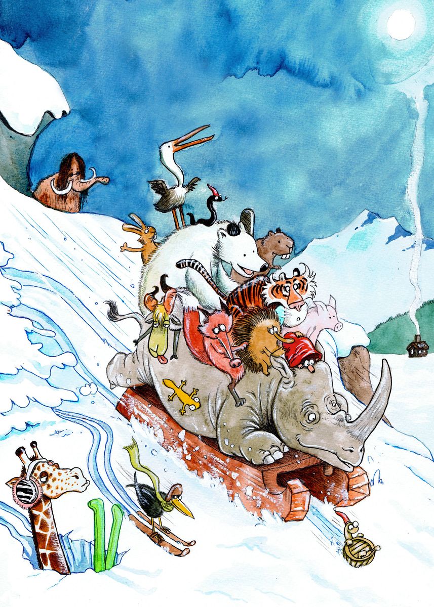 'Christmas animals' Poster by Haakon Lie | Displate