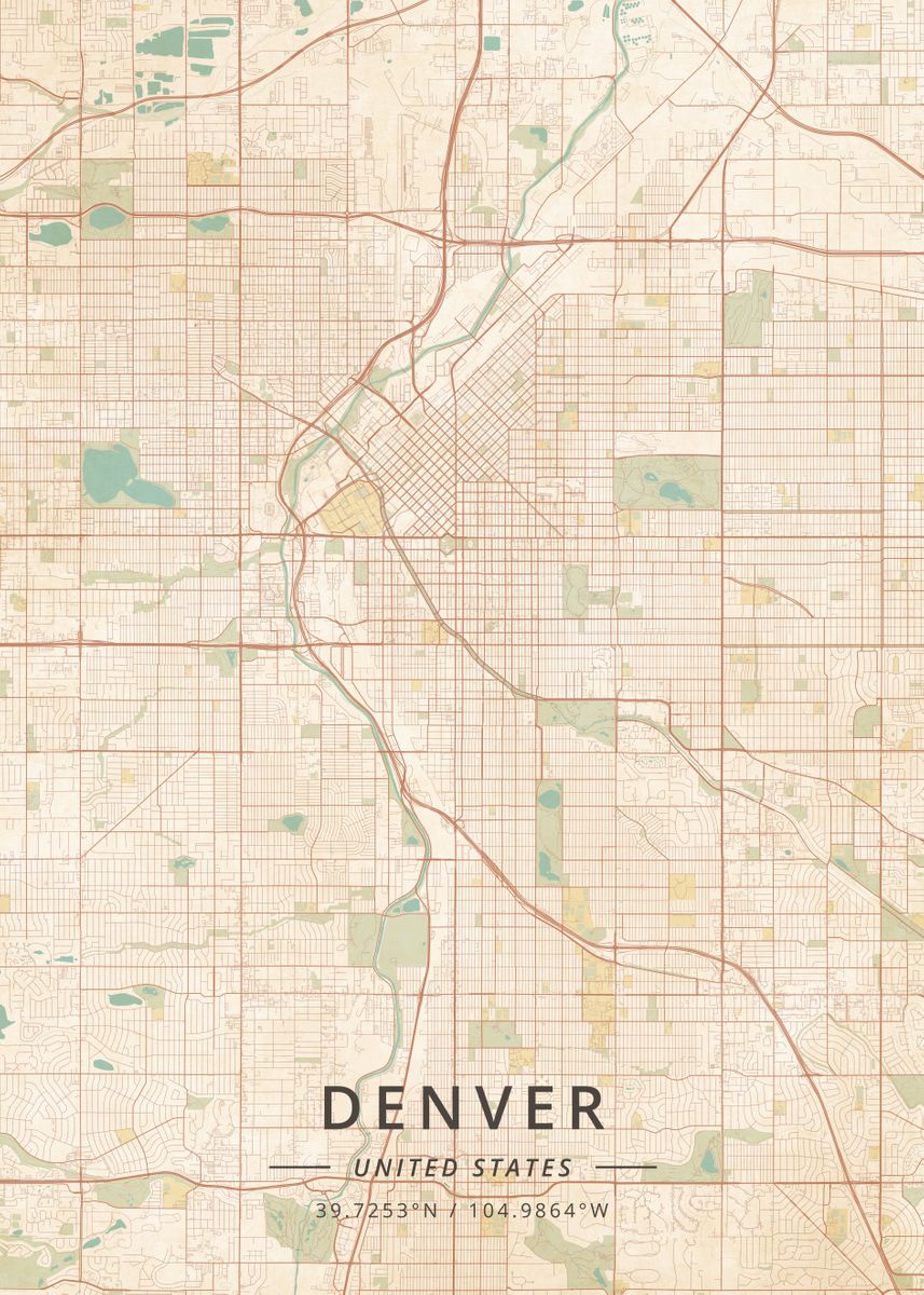 'Denver United States' Poster, picture, metal print, paint by Designer ...