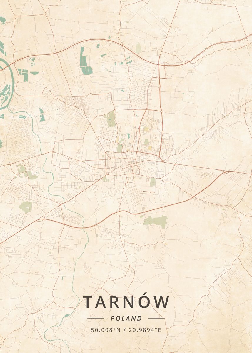 'Tarnow Poland' Poster, picture, metal print, paint by Designer Map Art ...