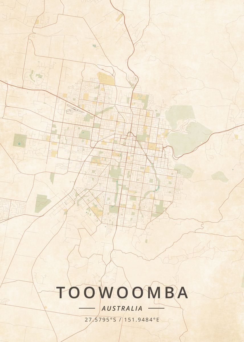 'Toowoomba Australia' Poster, picture, metal print, paint by Designer ...