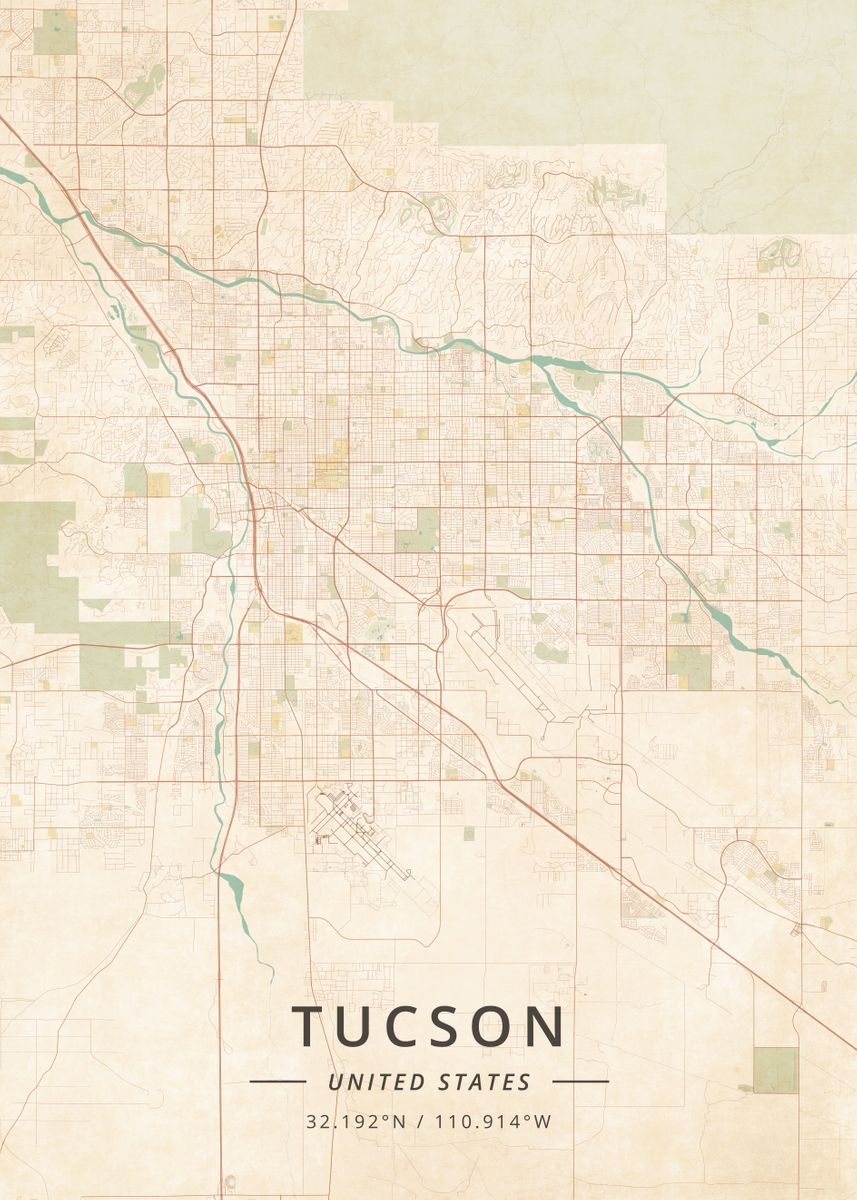 'Tucson United States' Poster, picture, metal print, paint by Designer ...