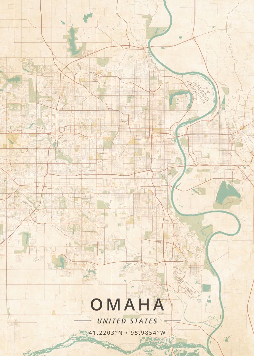 'Omaha United States' Poster, picture, metal print, paint by Designer ...