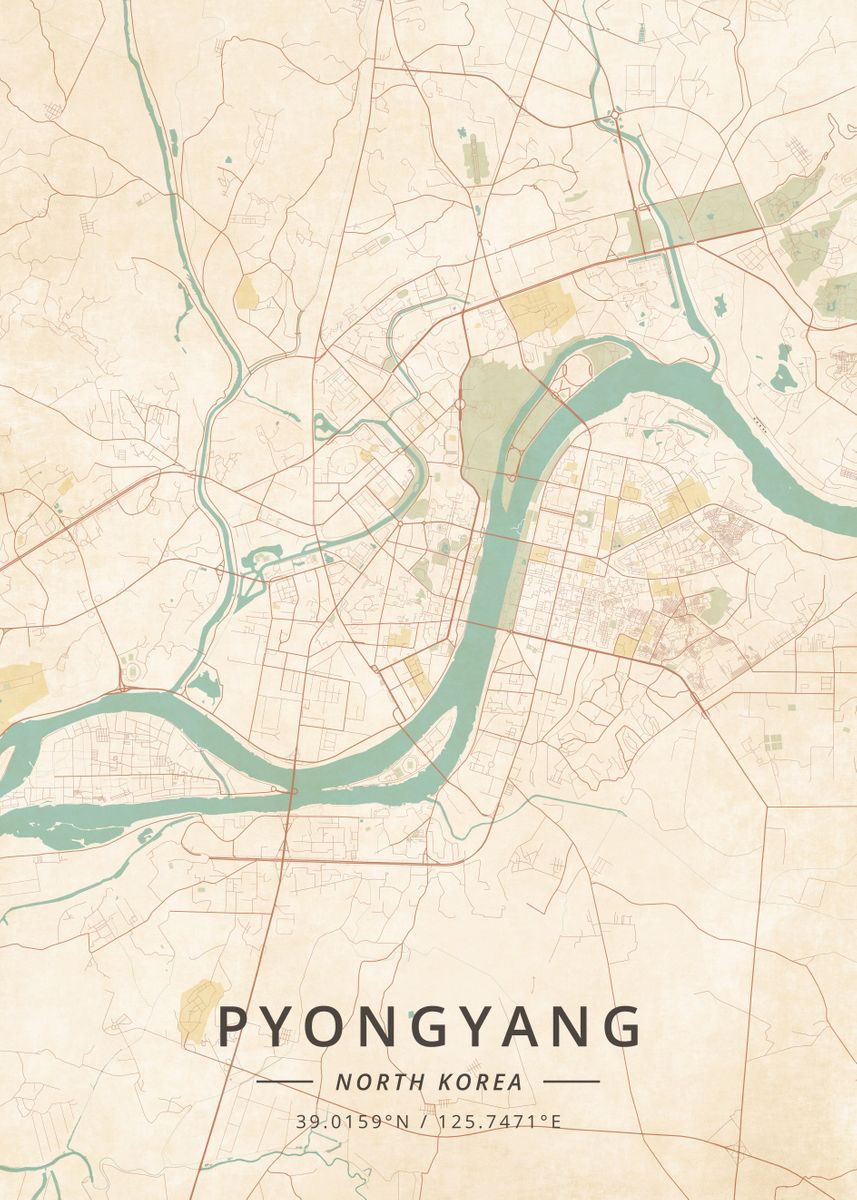 'Pyongyang North Korea' Poster by Designer Map Art | Displate