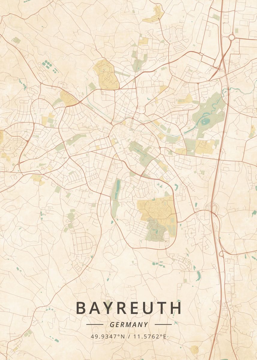 'Bayreuth Germany' Poster by Designer Map Art | Displate