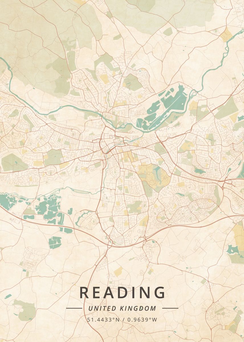 'Reading United Kingdom' Poster, picture, metal print, paint by ...