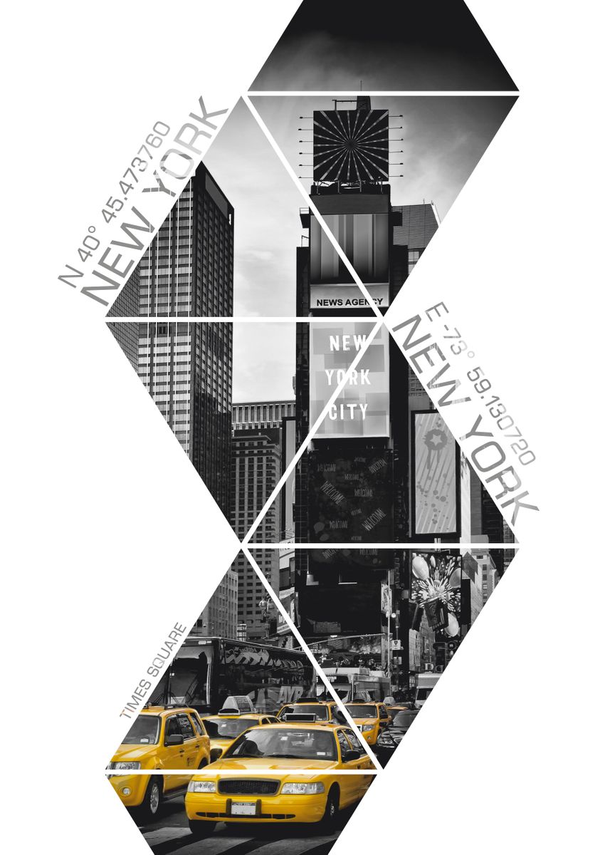 'NYC Times Square ' Poster by Melanie Viola | Displate