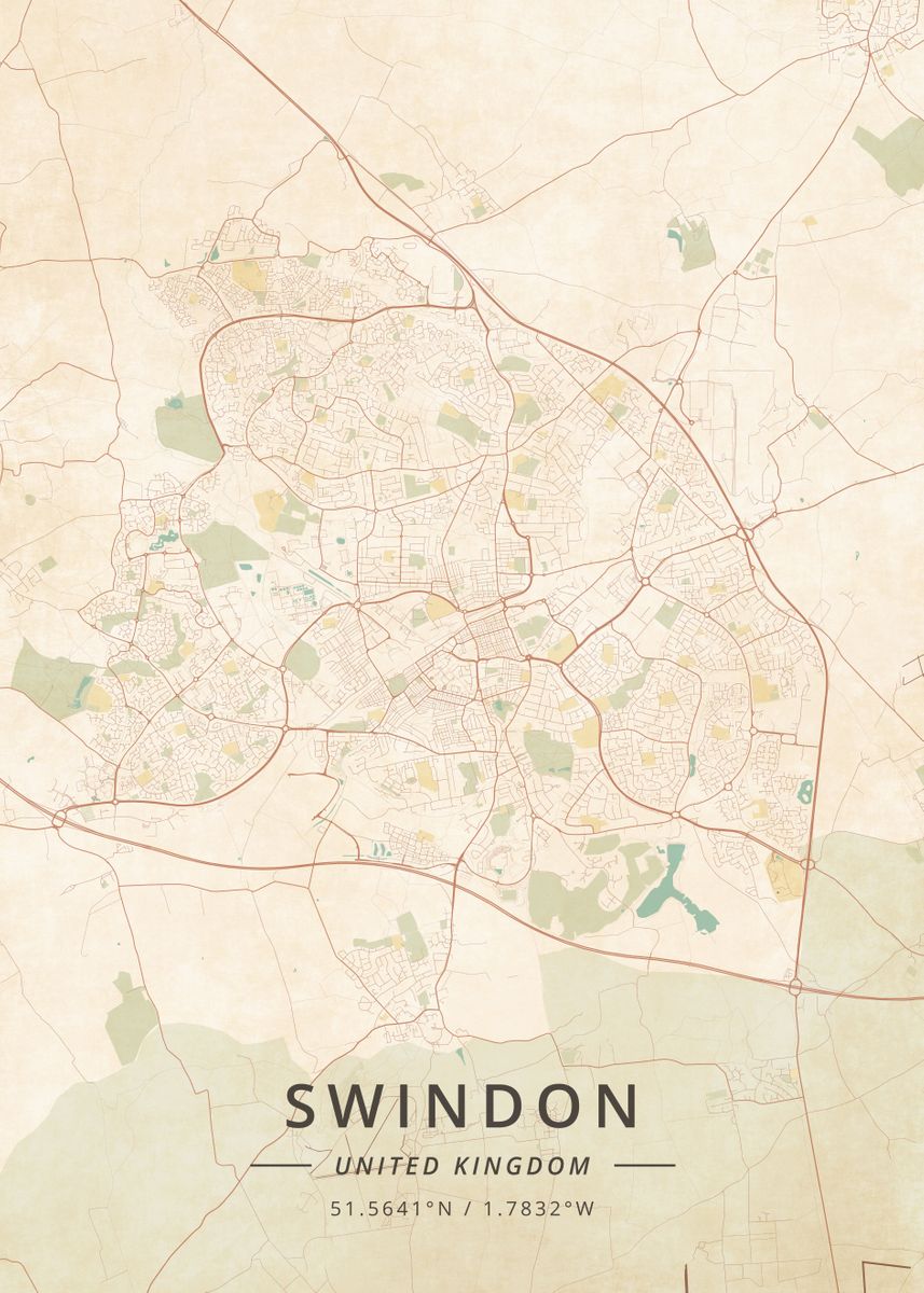 'Swindon United Kingdom' Poster, picture, metal print, paint by ...