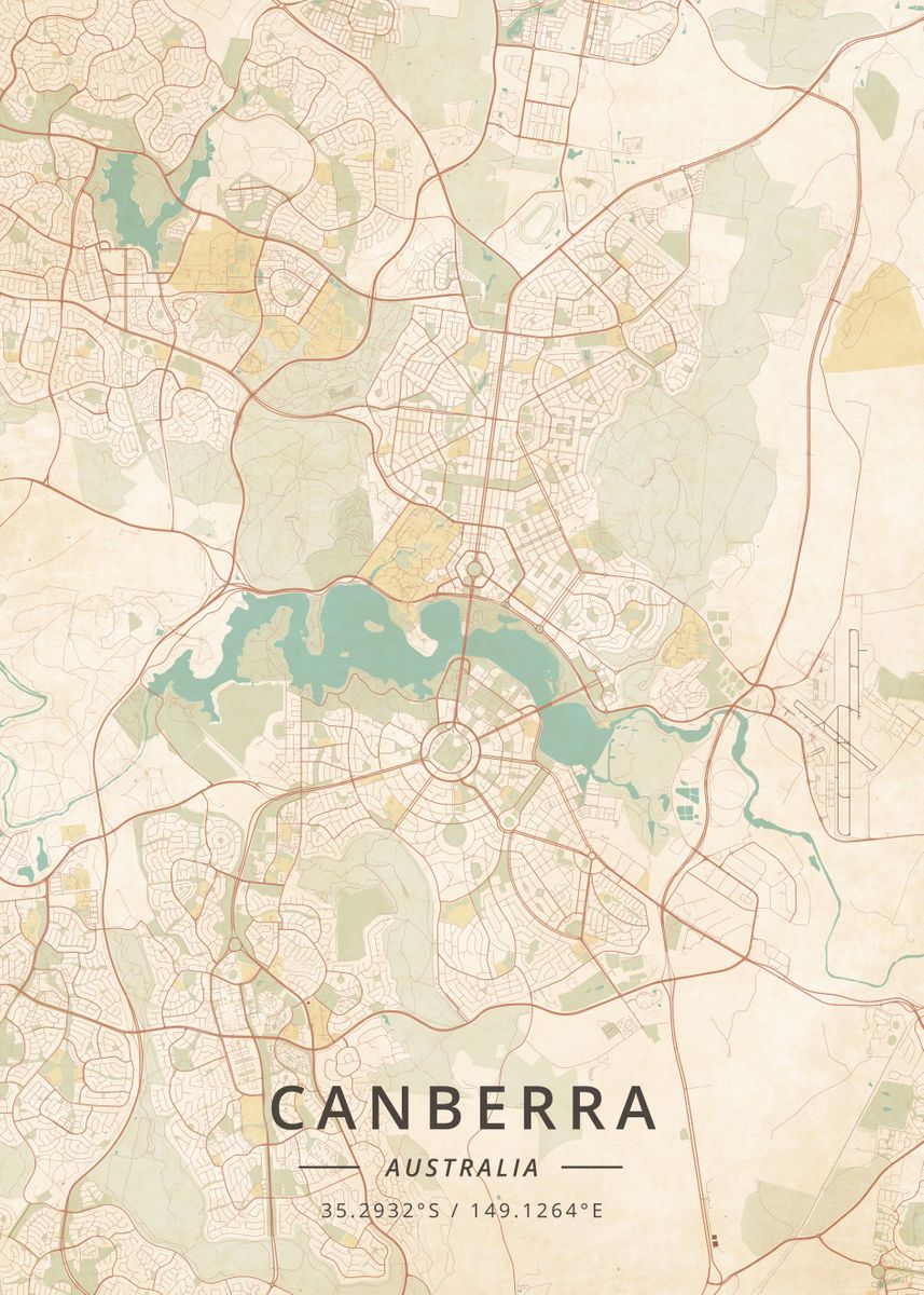 'Canberra Australia' Poster, picture, metal print, paint by Designer ...