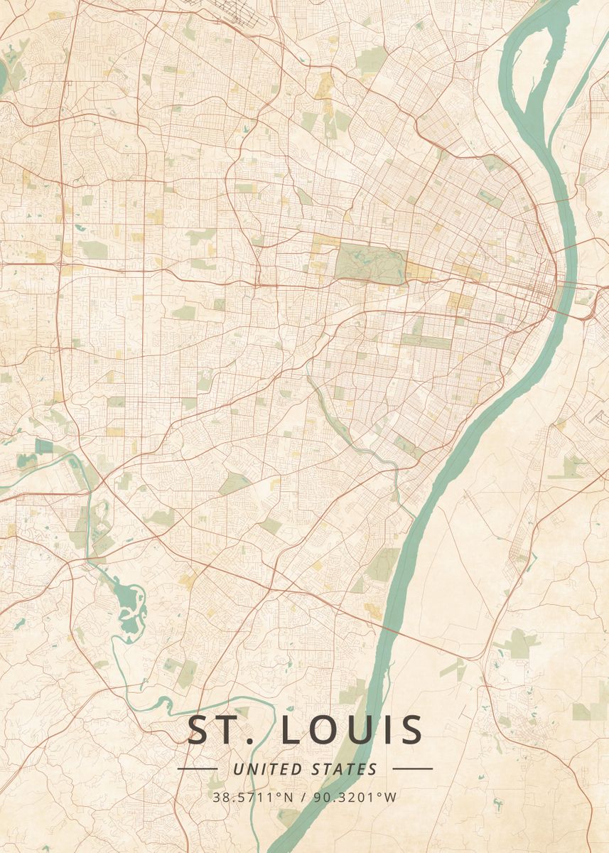 'St Louis United States' Poster, picture, metal print, paint by ...