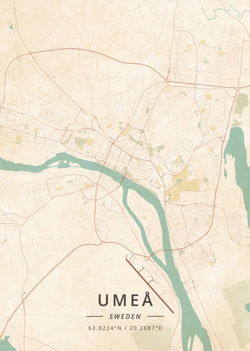'Umea Sweden' Poster by Designer Map Art | Displate