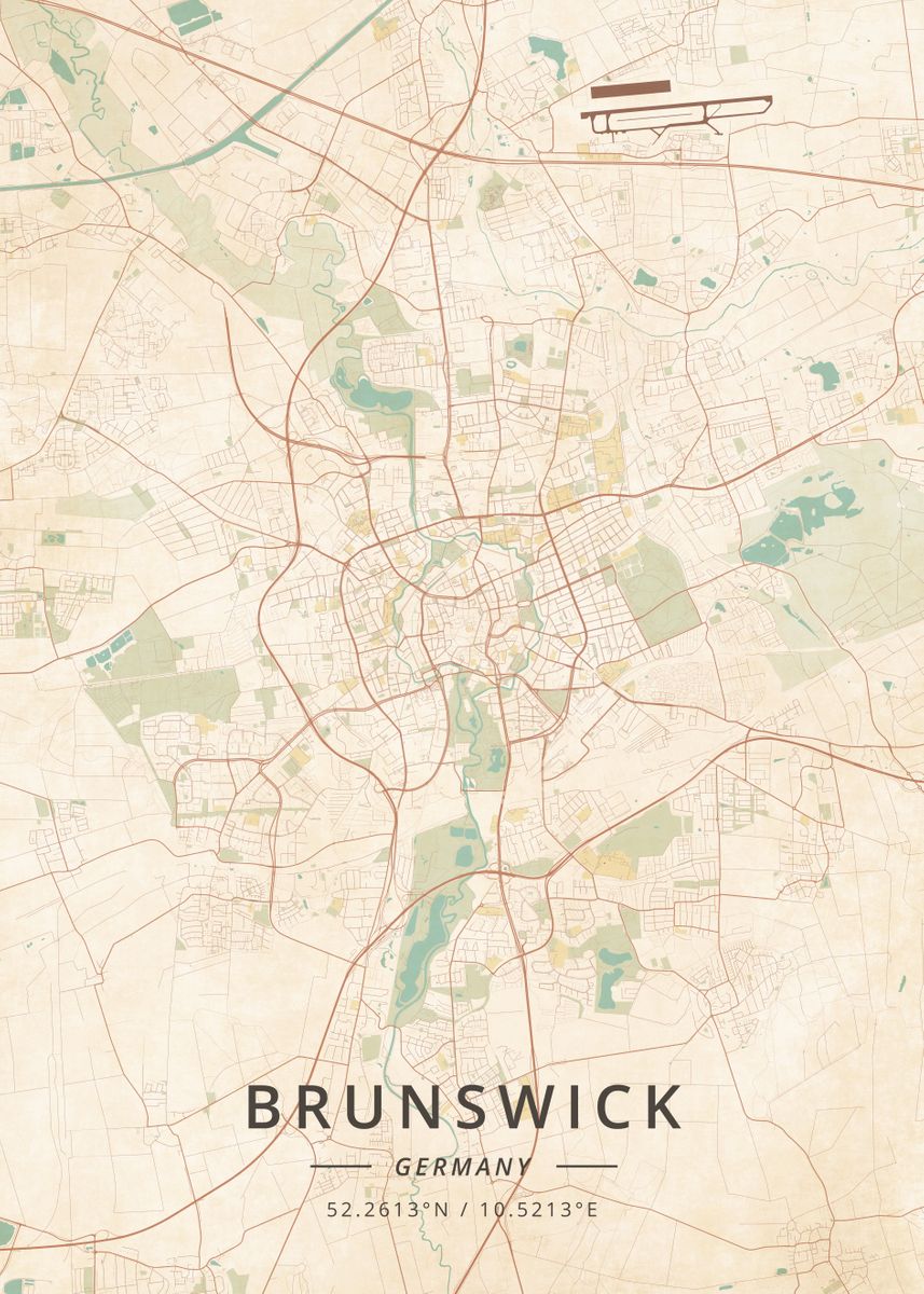 'Brunswick Germany' Poster by Designer Map Art | Displate