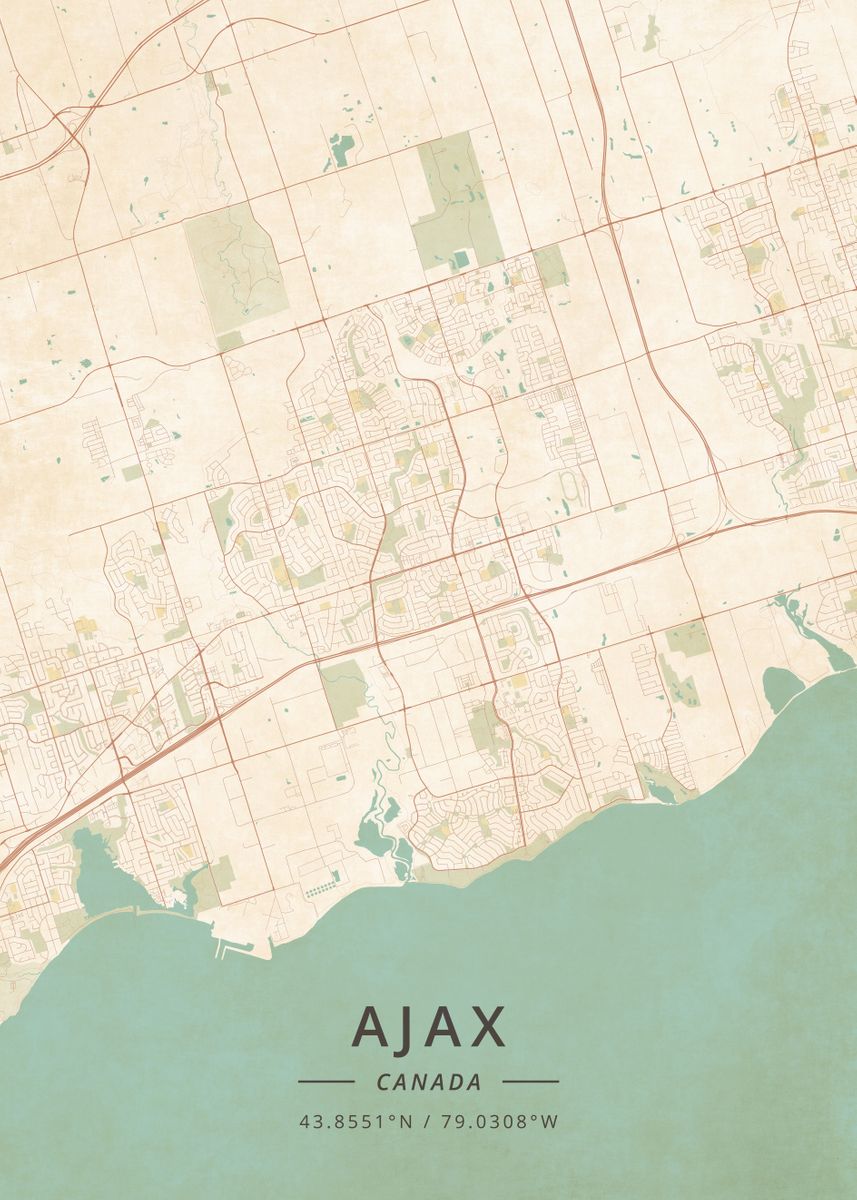 'Ajax Canada' Poster, picture, metal print, paint by Designer Map Art ...