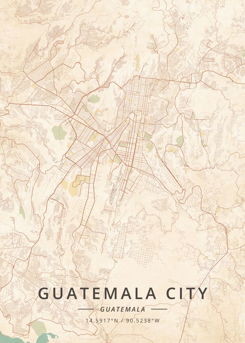 'Guatemala City Guatemala' Poster by Designer Map Art | Displate