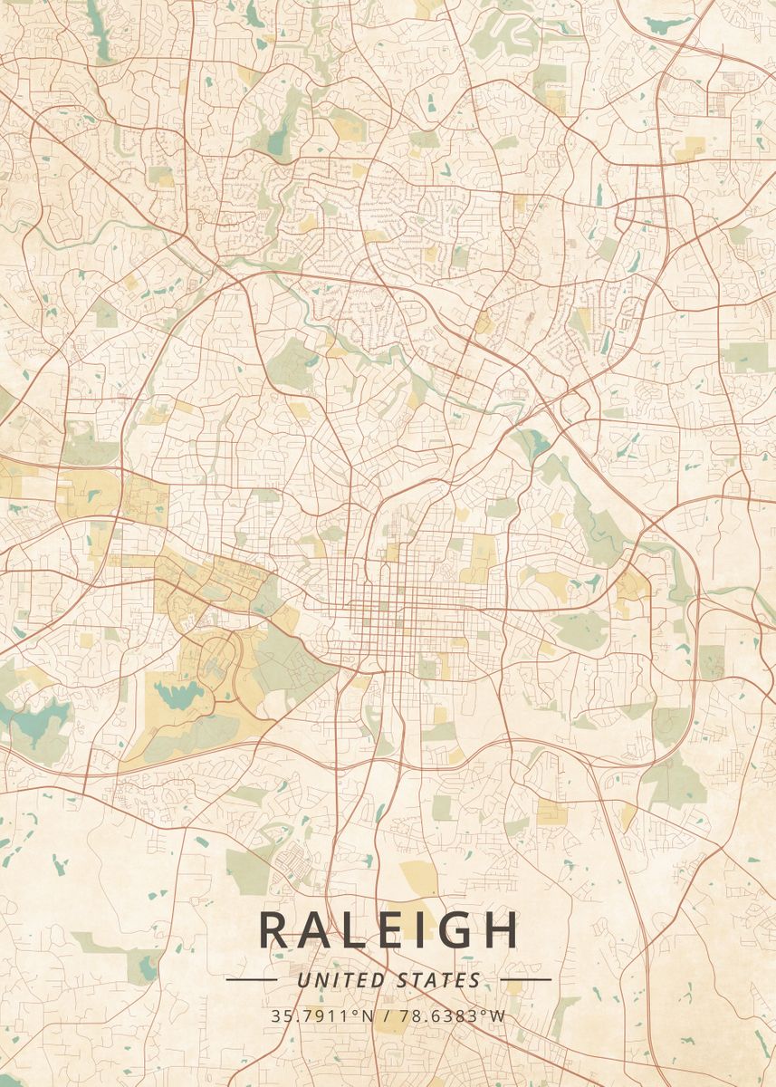 'Raleigh United States' Poster, picture, metal print, paint by Designer ...