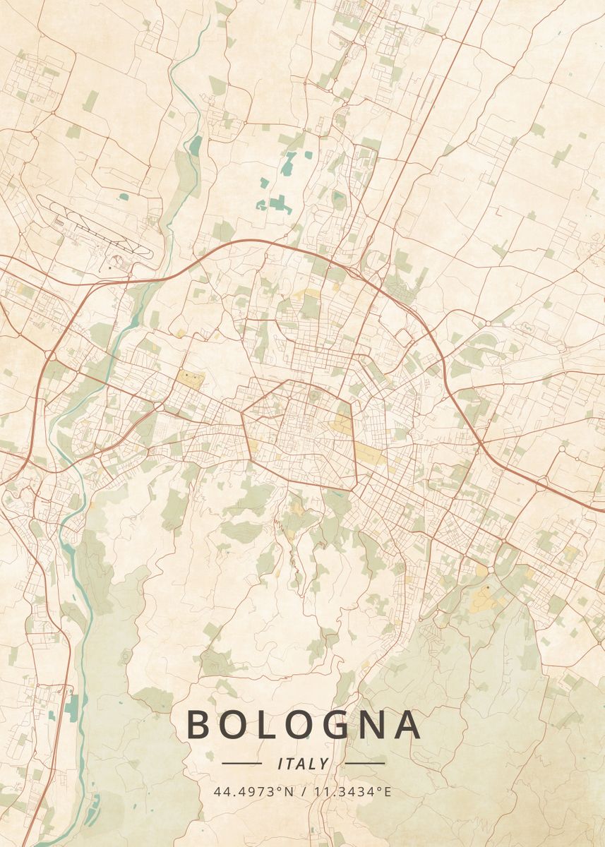 'Bologna Italy' Poster by Designer Map Art | Displate
