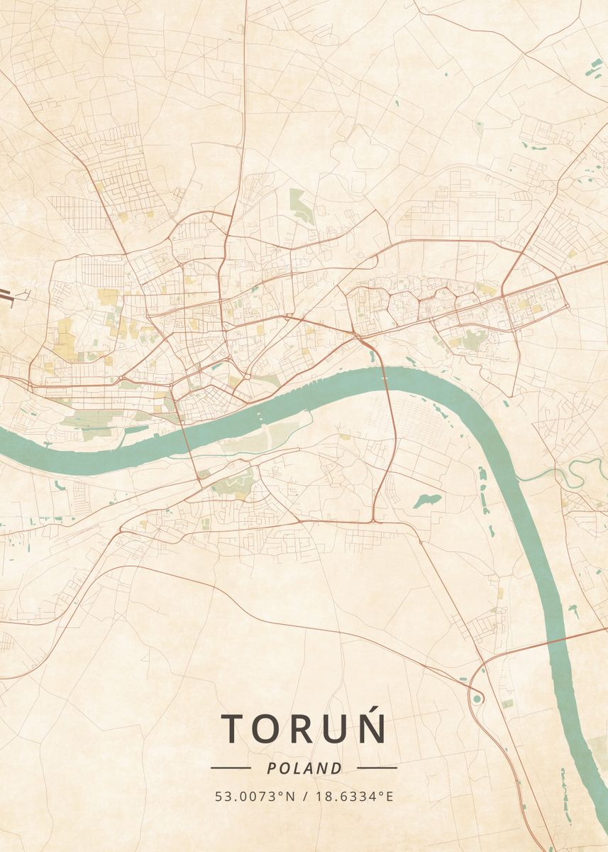'Torun Poland' Poster by Designer Map Art | Displate
