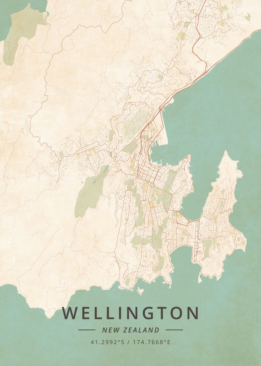 'Wellington New Zealand' Poster, picture, metal print, paint by ...