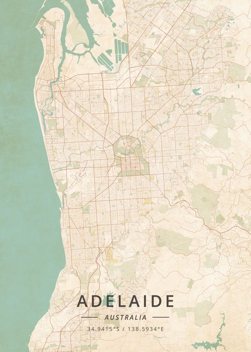 'Adelaide Australia' Poster, picture, metal print, paint by Designer ...