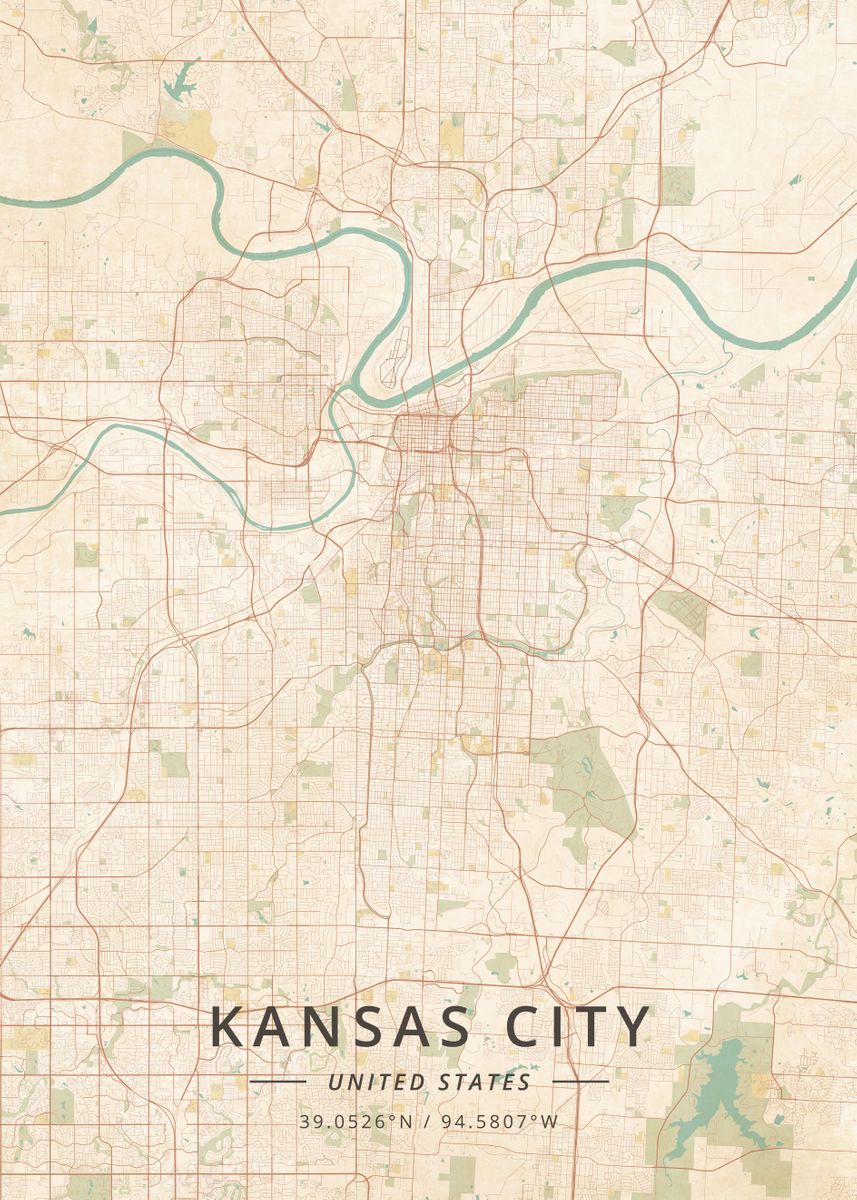 'Kansas City United States' Poster, picture, metal print, paint by ...
