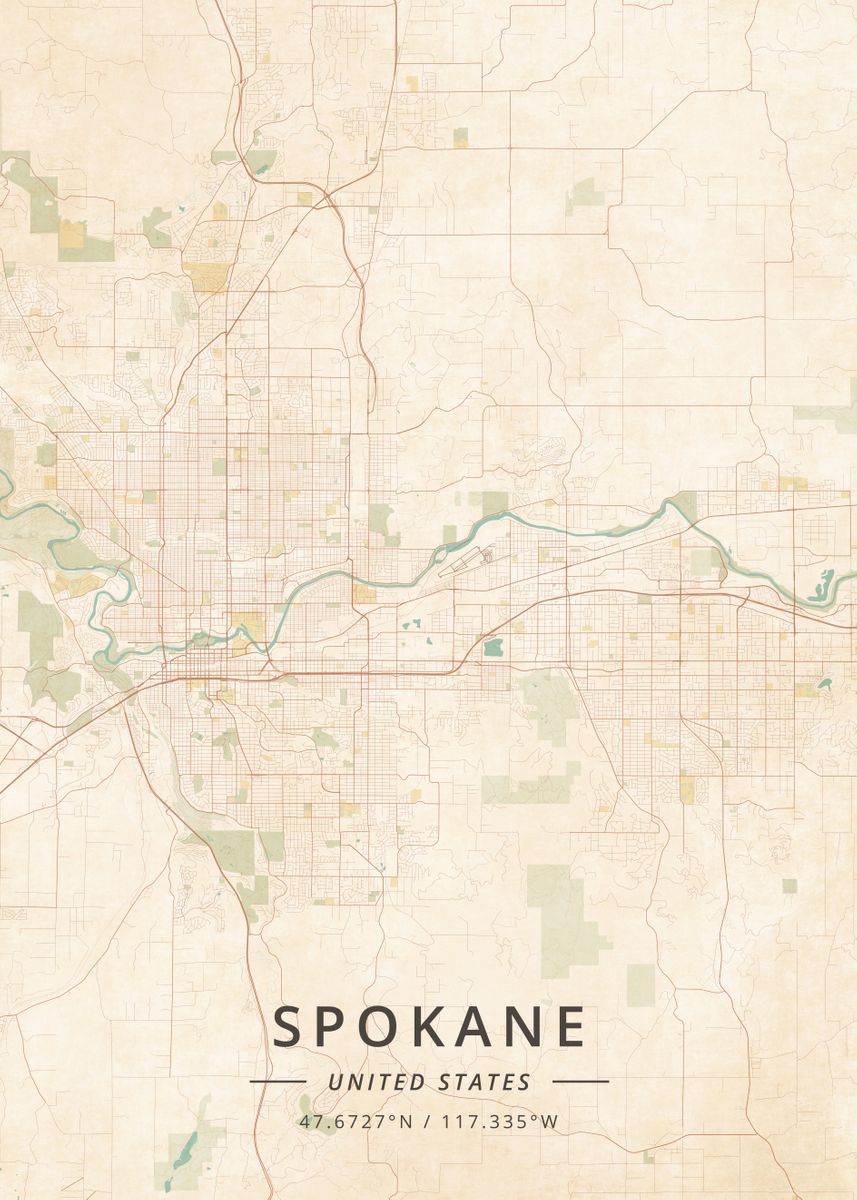 'Spokane United States' Poster, picture, metal print, paint by Designer ...