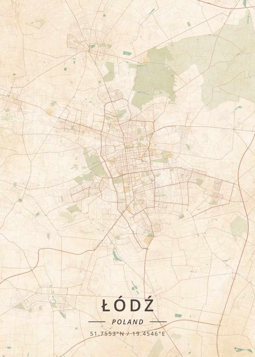 'Lodz Poland' Poster by Designer Map Art | Displate