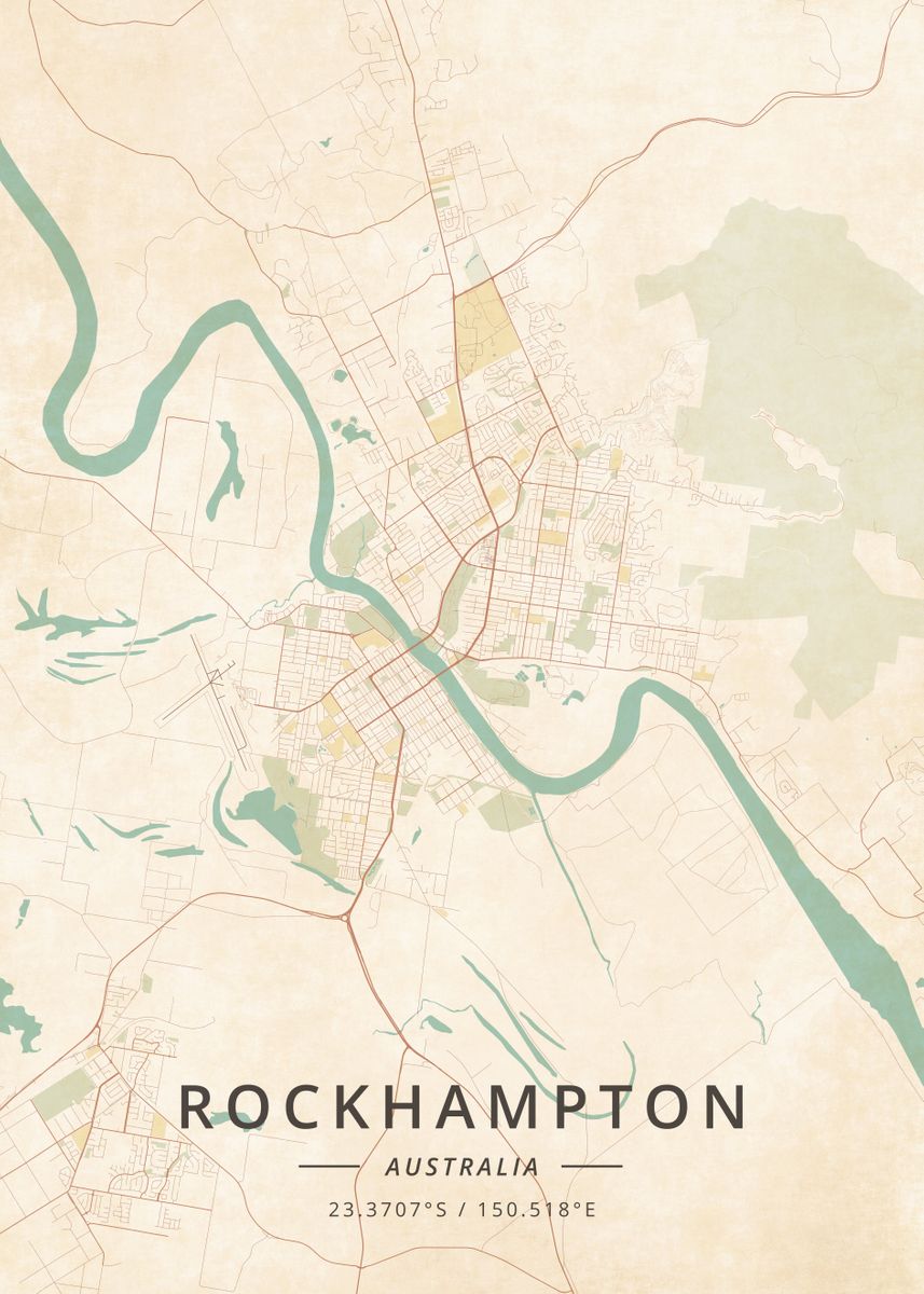 'Rockhampton Australia' Poster, picture, metal print, paint by Designer ...