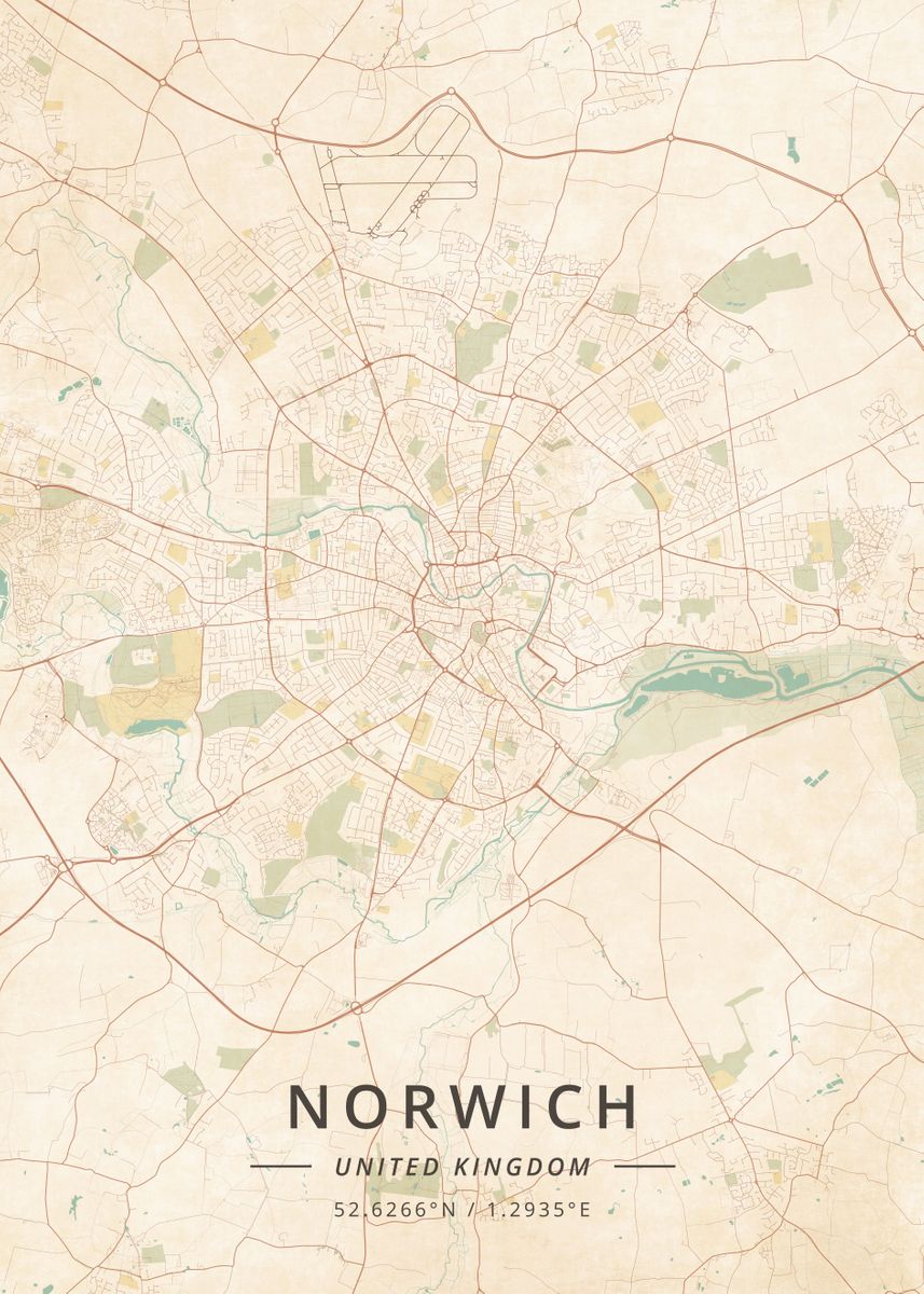 'Norwich United Kingdom' Poster, picture, metal print, paint by ...