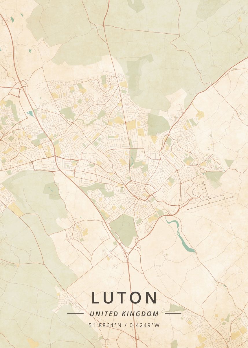 'Luton United Kingdom' Poster by Designer Map Art | Displate