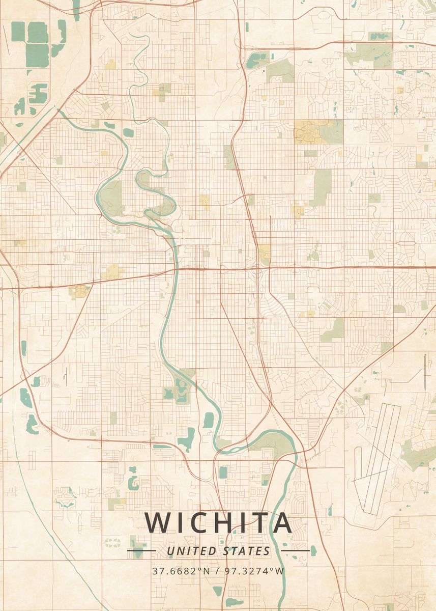 'Wichita United States' Poster by Designer Map Art | Displate